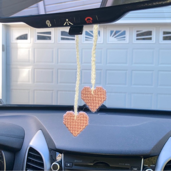 Other | New Floating Pink Heart Car Mirror Accessory Car Rearview ...